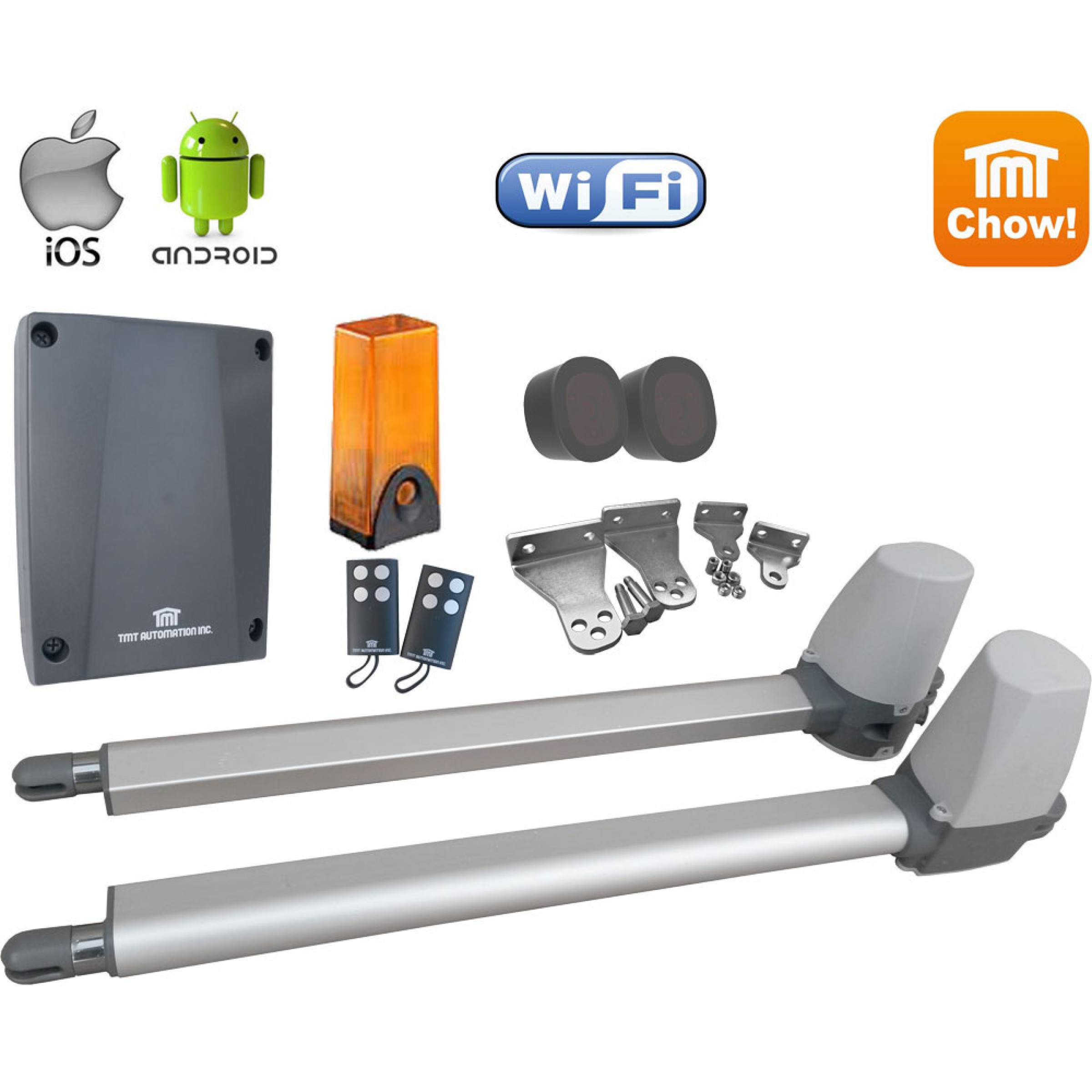 Kit Automatizare Porti Batante 2 x 2.5m, 2 x 250Kg, TMT Terrier 200 Wi ...