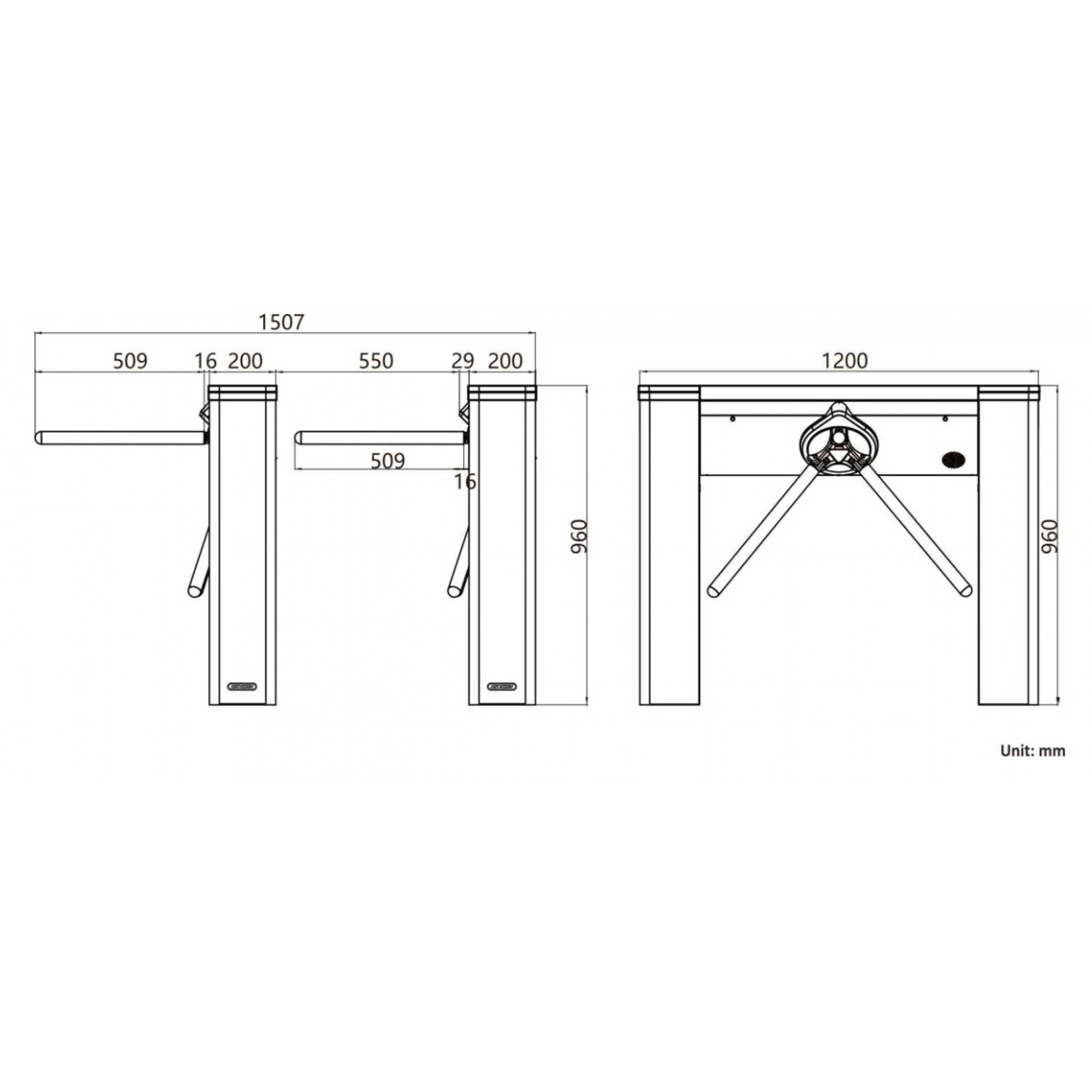 Turnichet bridge bidirectional, brat metalic, culoar acces 550mm ...
