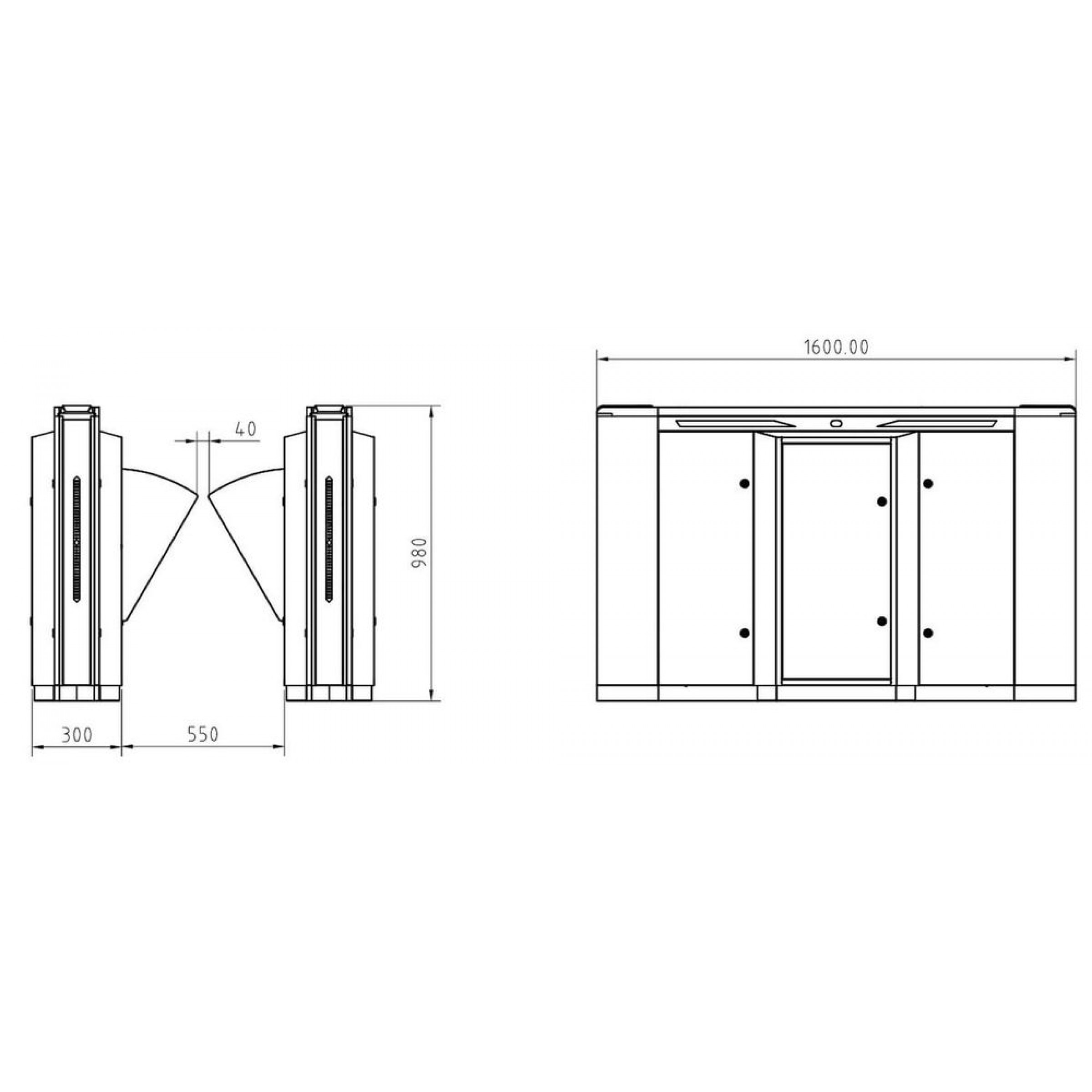 Turnichet Poarta Batanta cu Plexiglass Retractabil SAF-N-30